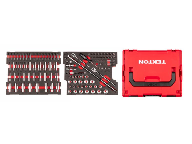 1/4, 3/8 Inch Drive Shallow and Deep Socket Set with L-BOXX | TEKTON