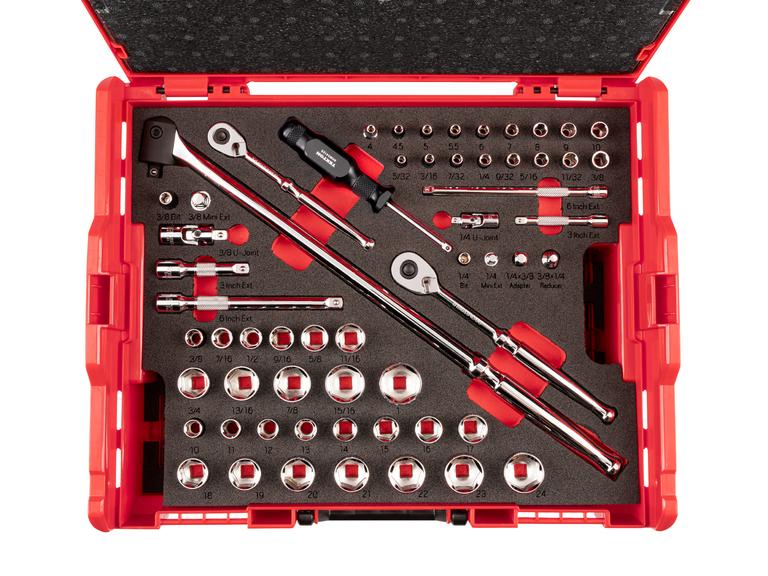 1/4, 3/8 Inch Drive Shallow and Deep Socket Set with L-BOXX | TEKTON