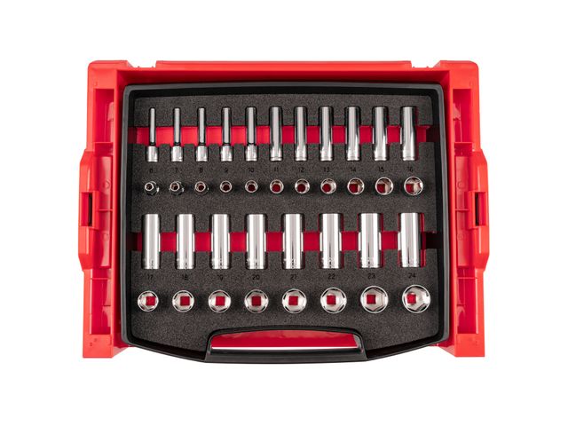 3/8 Inch Drive 6-Point Metric Socket Set with Drawer and Foam | TEKTON