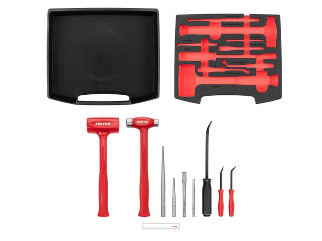9-Piece Hammer, Pry Bar, Punch, and Chisel Set with Drawer | TEKTON