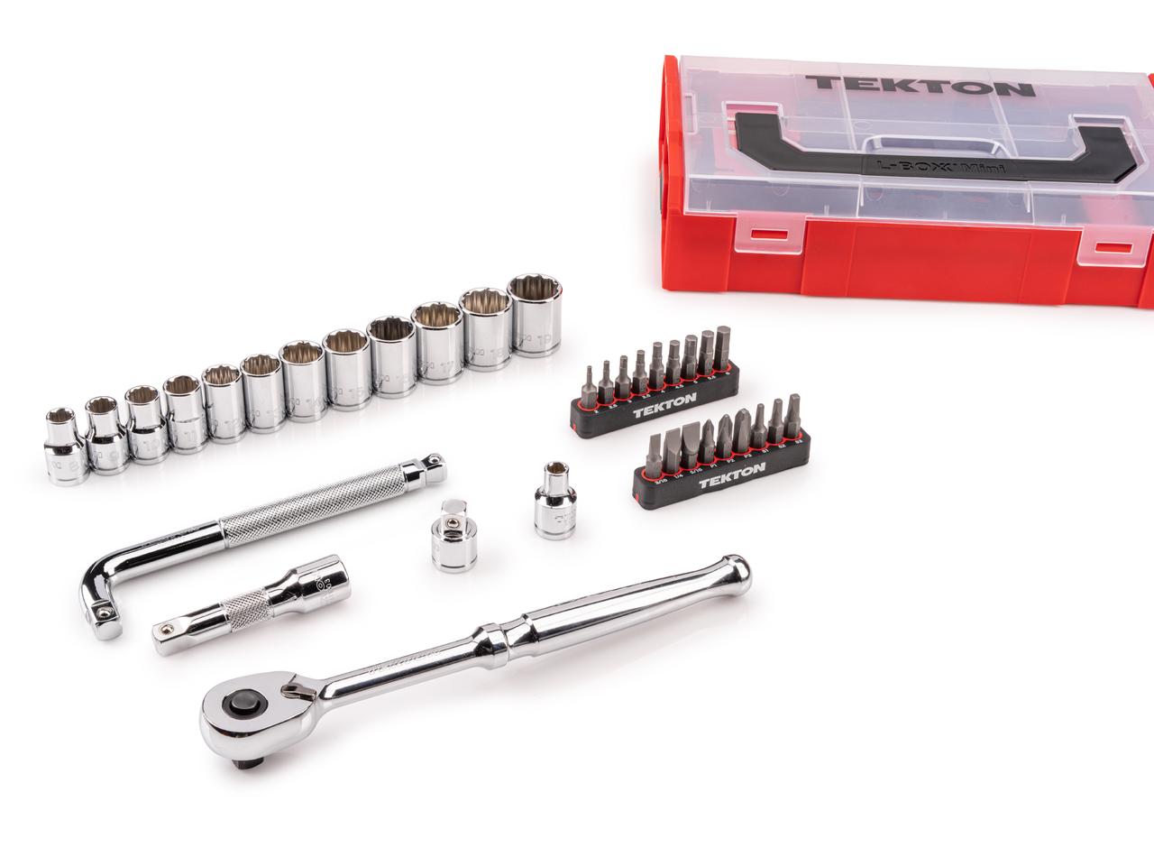 3/8 Inch Drive 12-Point Socket Set in Mini Tool Box (Metric) | TEKTON