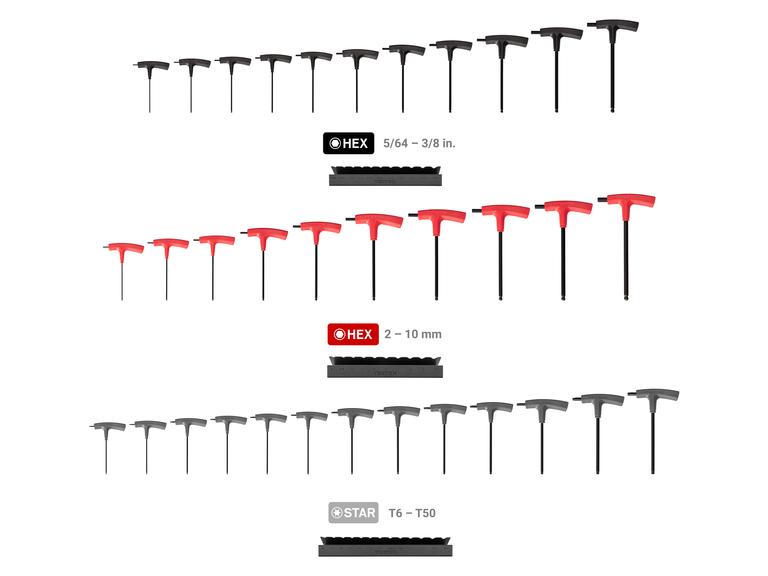 34-Piece T-Handle Key Set with Stand (Inch, Metric, Star) | TEKTON