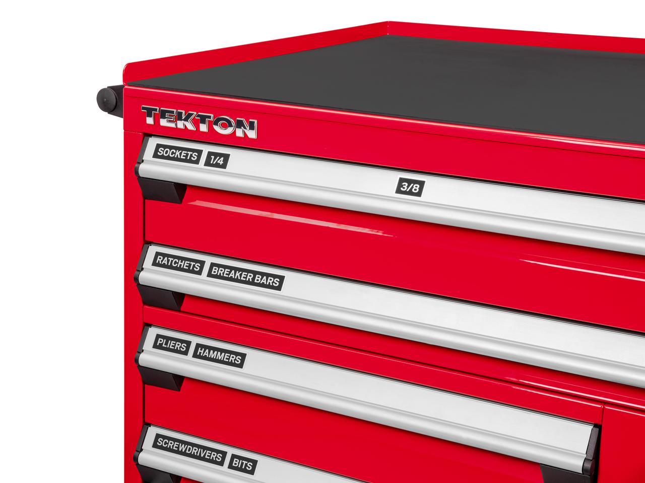 Tool Cabinet Drawer Label Set, Matte Black | TEKTON