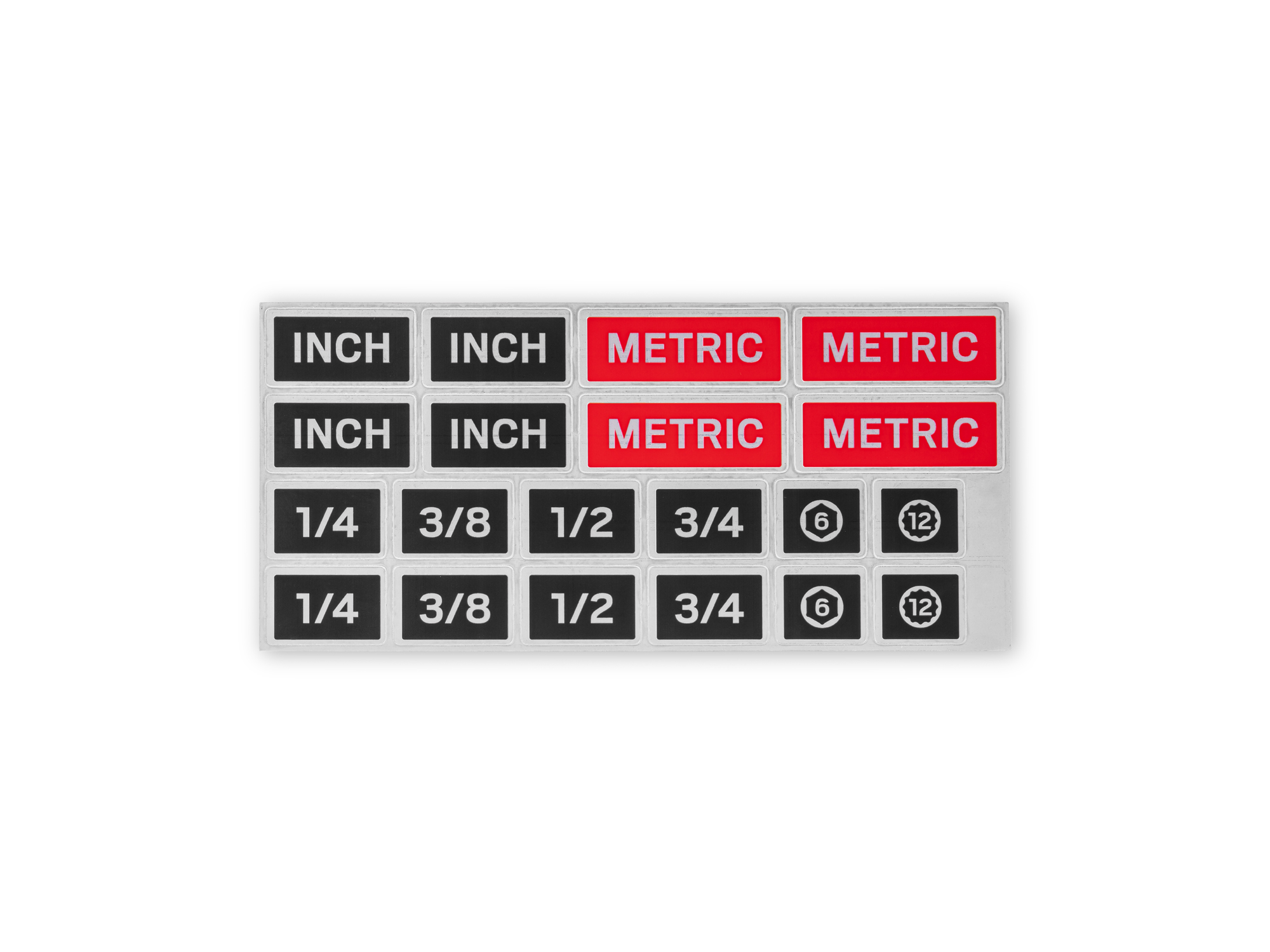 Tool Cabinet Drawer Label Sheet, Sub Labels, Matte Black | TEKTON