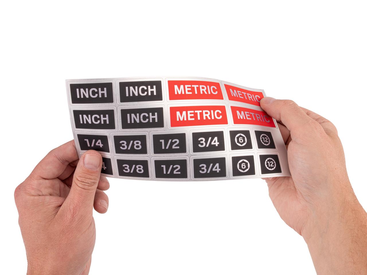 Tool Cabinet Drawer Label Sheet, Sub Labels, Matte Black | TEKTON