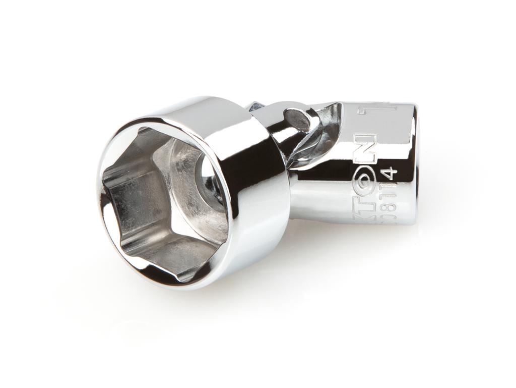 1/4 Inch Drive x 14 mm Shallow 6-Point Universal Joint Socket | TEKTON