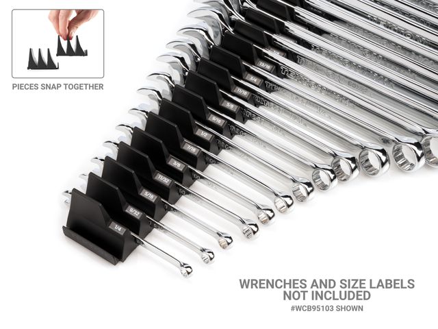 15-Tool Modular Wrench Organizer Set (Black) | TEKTON | Made in USA