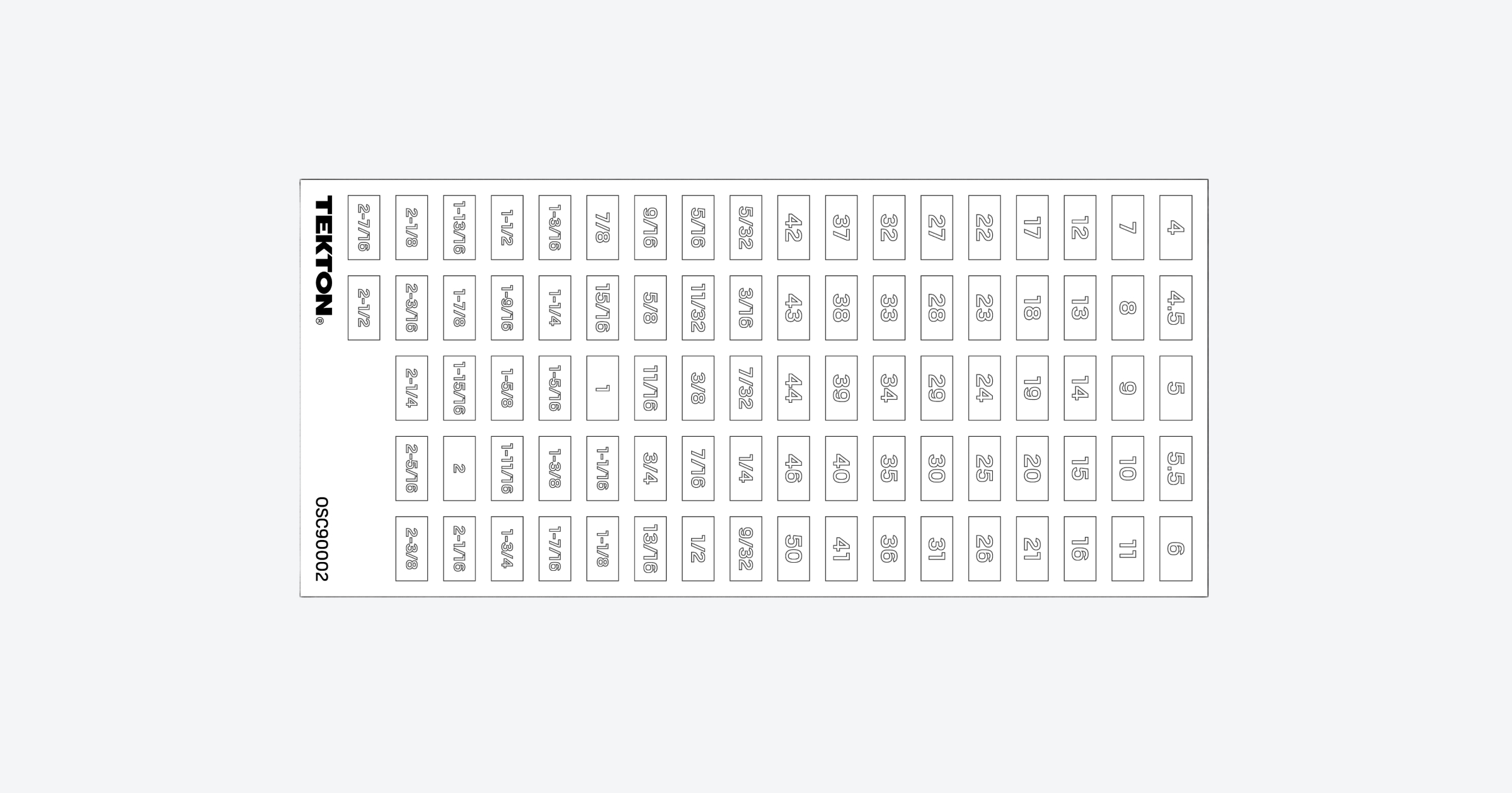 Socket Rail Label Sheet | TEKTON