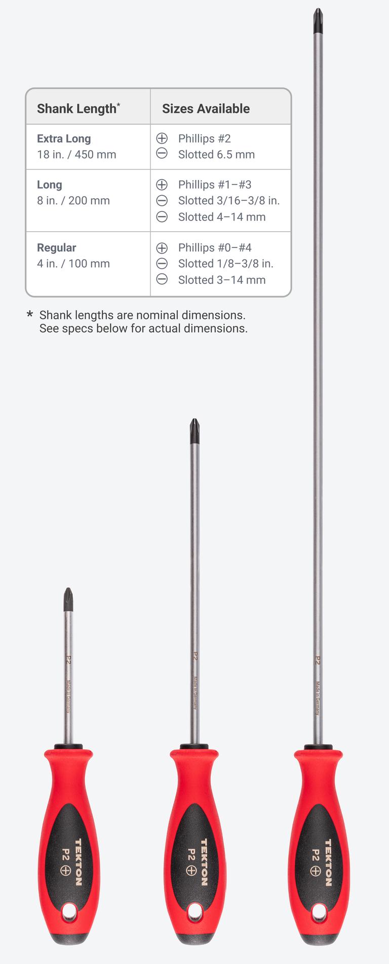 Phillips/Slotted Screwdriver Set, 26-Piece (#0–#4, 3–14 mm) | TEKTON