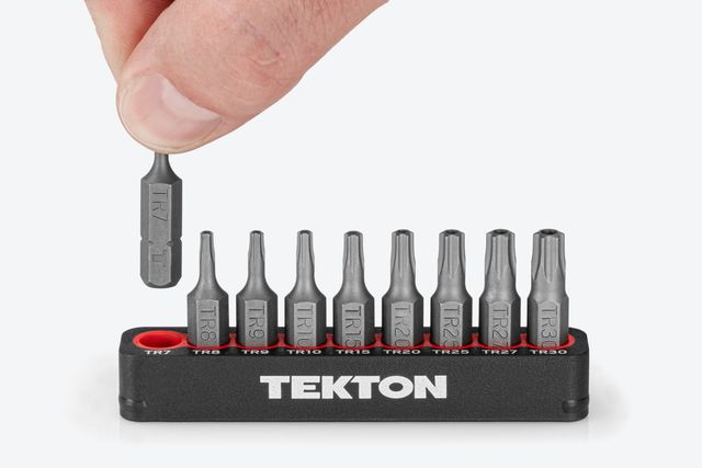 9-Piece 1/4 Inch Clutch, Spanner Security Bit Set with Rail | TEKTON