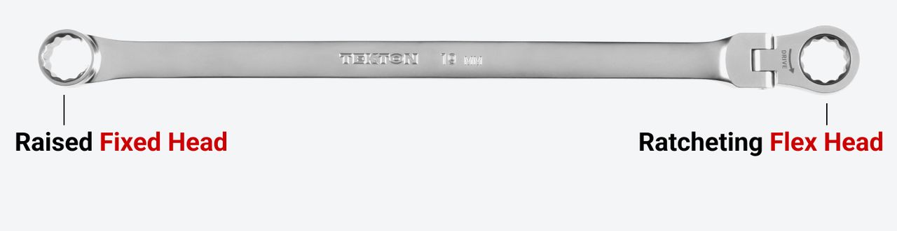 Fixed/Flex Ratcheting Wrench Set with Organizer (15-Piece) | TEKTON