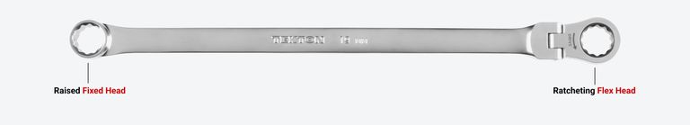 Fixed/Flex Long 12-Point Ratcheting Wrench Set (11-Piece) | TEKTON