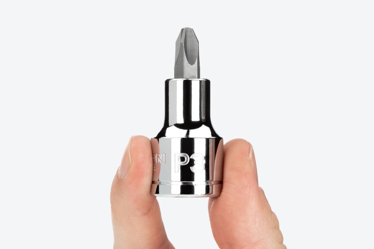 8-Piece 1/2 Inch Drive Phillips/Slotted Bit Socket Set with Rail | TEKTON