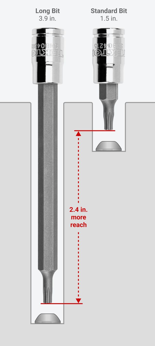 1/4 Inch Drive x T20 Long Torx Bit Socket | TEKTON