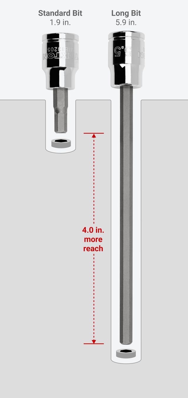 3/8 Inch Drive Long Hex Bit Socket Set (19-Piece) | TEKTON | SHB91315