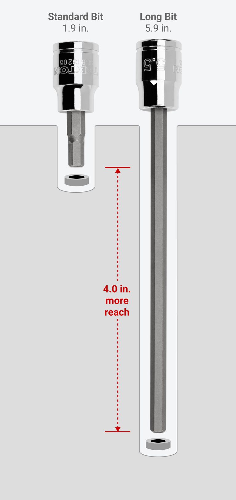 3/8 Inch Drive Long Hex Bit Socket Set (11-Piece) | TEKTON | SHB91314
