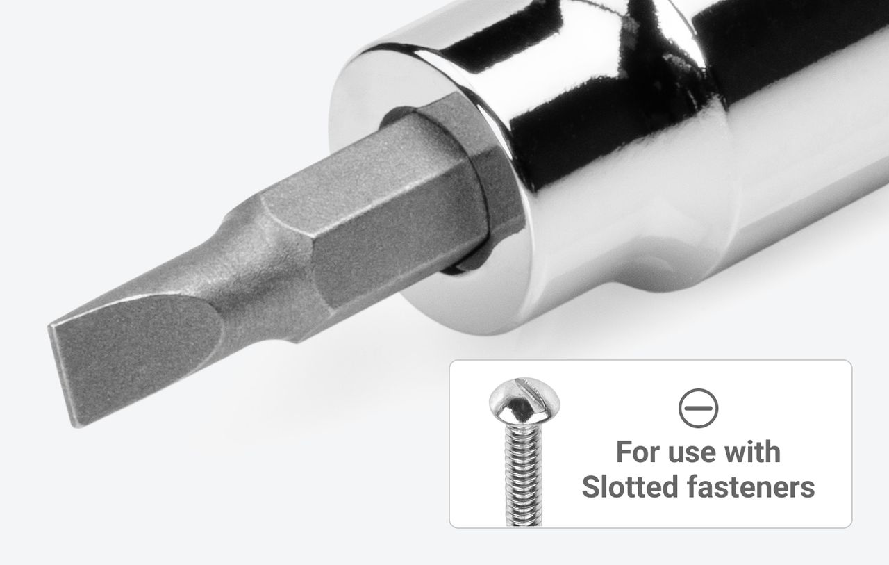 3/8 Inch Drive x 3/8 Inch Slotted Bit Socket | TEKTON
