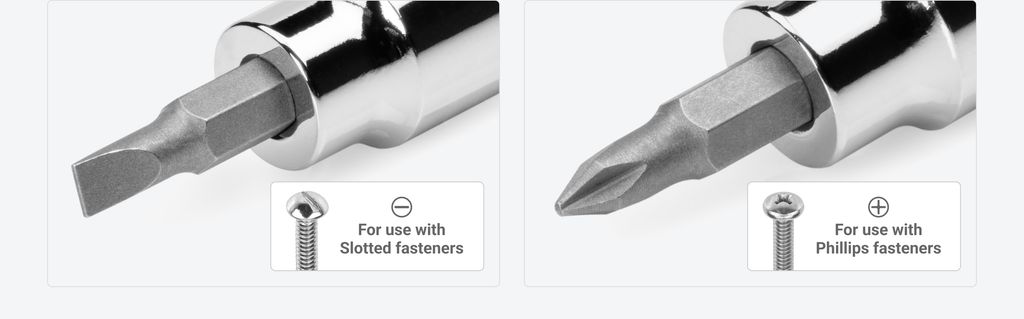 3/8 Inch Drive Phillips/Slotted Bit Socket Set, 8-Piece (Rail) | TEKTON