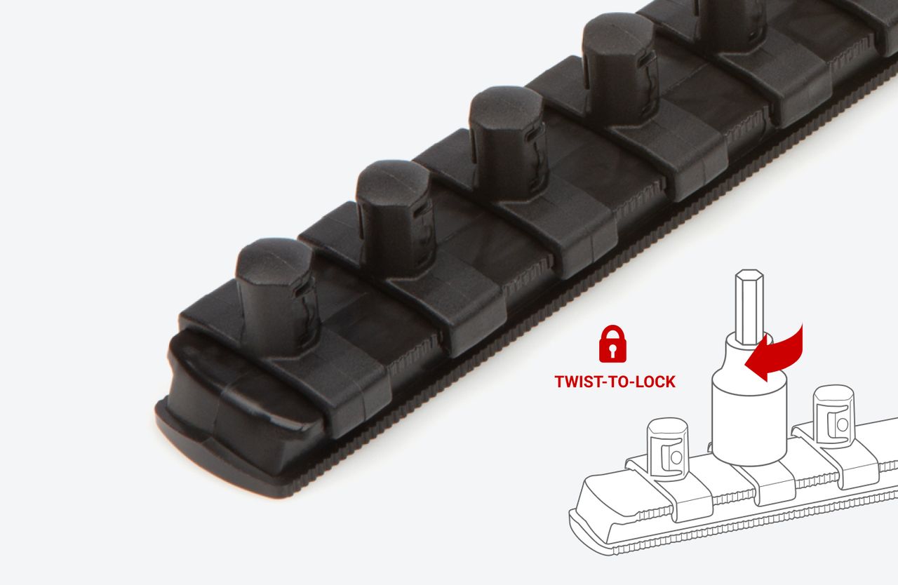 3/8 Inch Drive Hex Bit Socket Set, 8-Piece (Rail) | Tekton | SHB91106