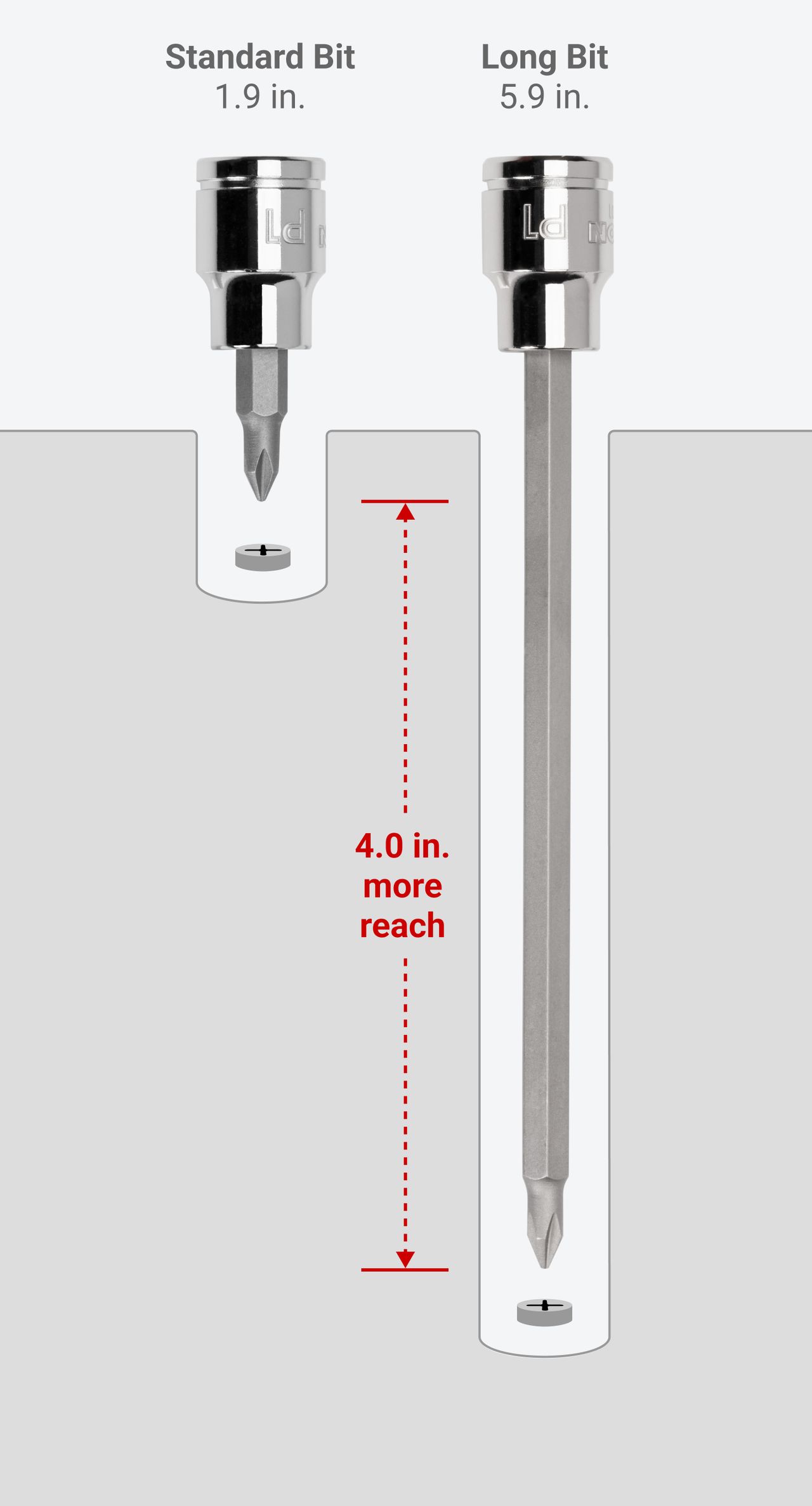 3/8 Inch Drive x #4 Long Phillips Bit Socket | TEKTON