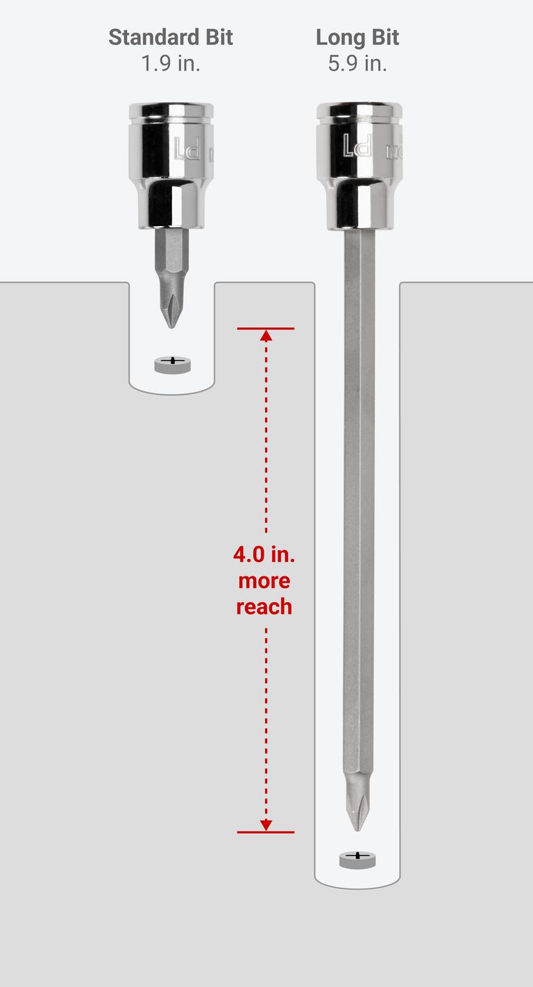 3/8 Inch Drive x #4 Long Phillips Bit Socket | TEKTON