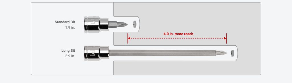 3/8 Inch Drive x #4 Long Phillips Bit Socket | TEKTON