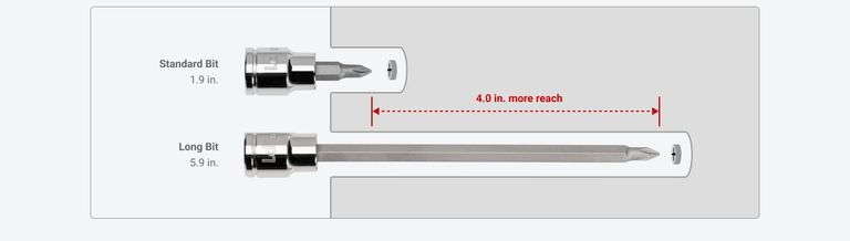 3/8 Inch Drive x #4 Long Phillips Bit Socket | TEKTON