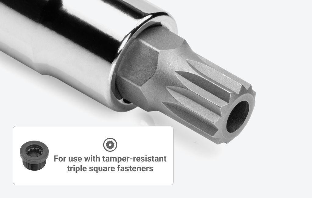 1/2 Inch Tamper-Resistant Triple Square Bit Socket Set (3-Piece) | TEKTON