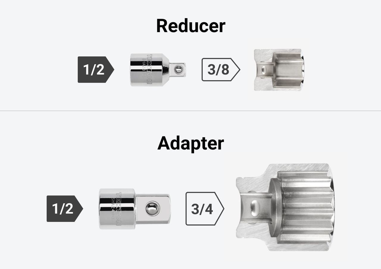 1/2 Inch Drive Adapter/Reducer Set (2-Piece) | TEKTON | SHA92009