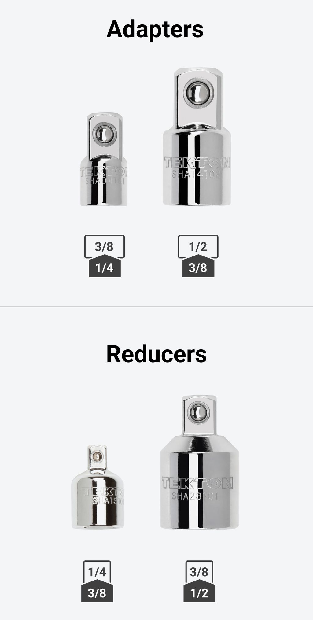 4-Piece Adapter/Reducer Set | TEKTON