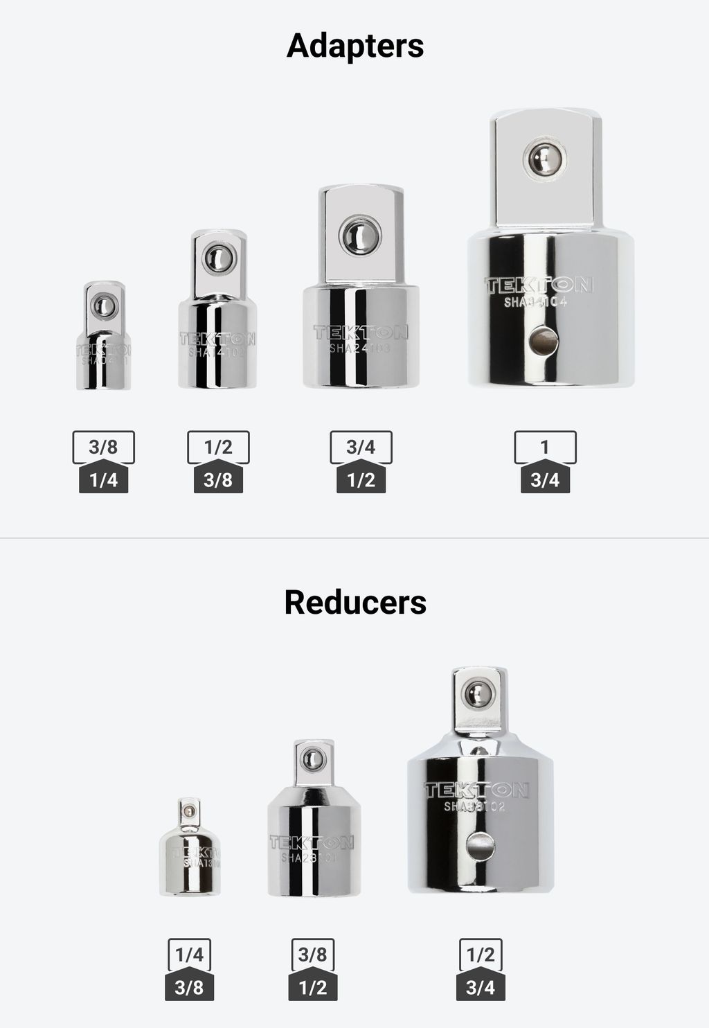 Adapter/Reducer Set (7-Piece) | TEKTON | SHA99019