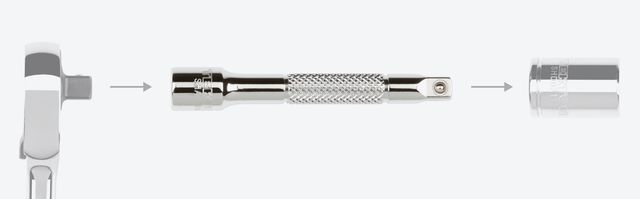 1/4 Inch Hand Drive 3-Piece Extension Set | SHA90008 | TEKTON