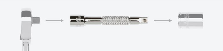 1/4 Inch Hand Drive 3-Piece Extension Set | SHA90008 | TEKTON