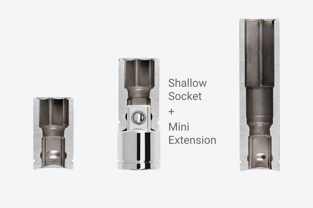 1/4, 3/8, 1/2 Inch Drive Mini Extension Set (3-Piece) | SHA99020 | TEKTON