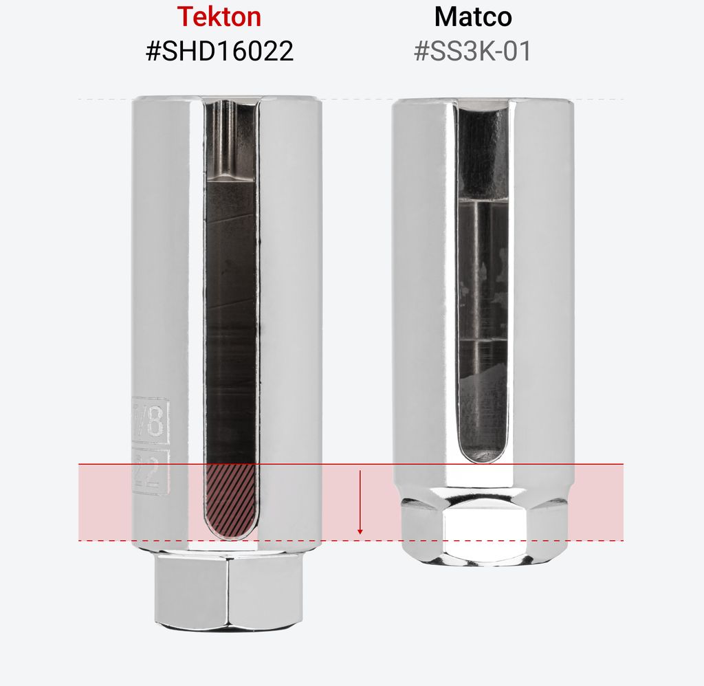 7/8 Inch Oxygen Sensor Socket - Deep Slot | TEKTON