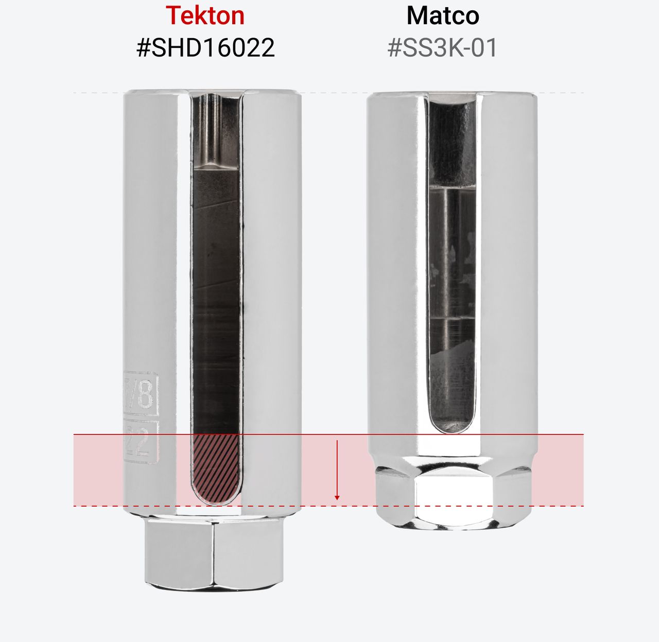 7/8 Inch Oxygen Sensor Socket - Deep Slot | TEKTON