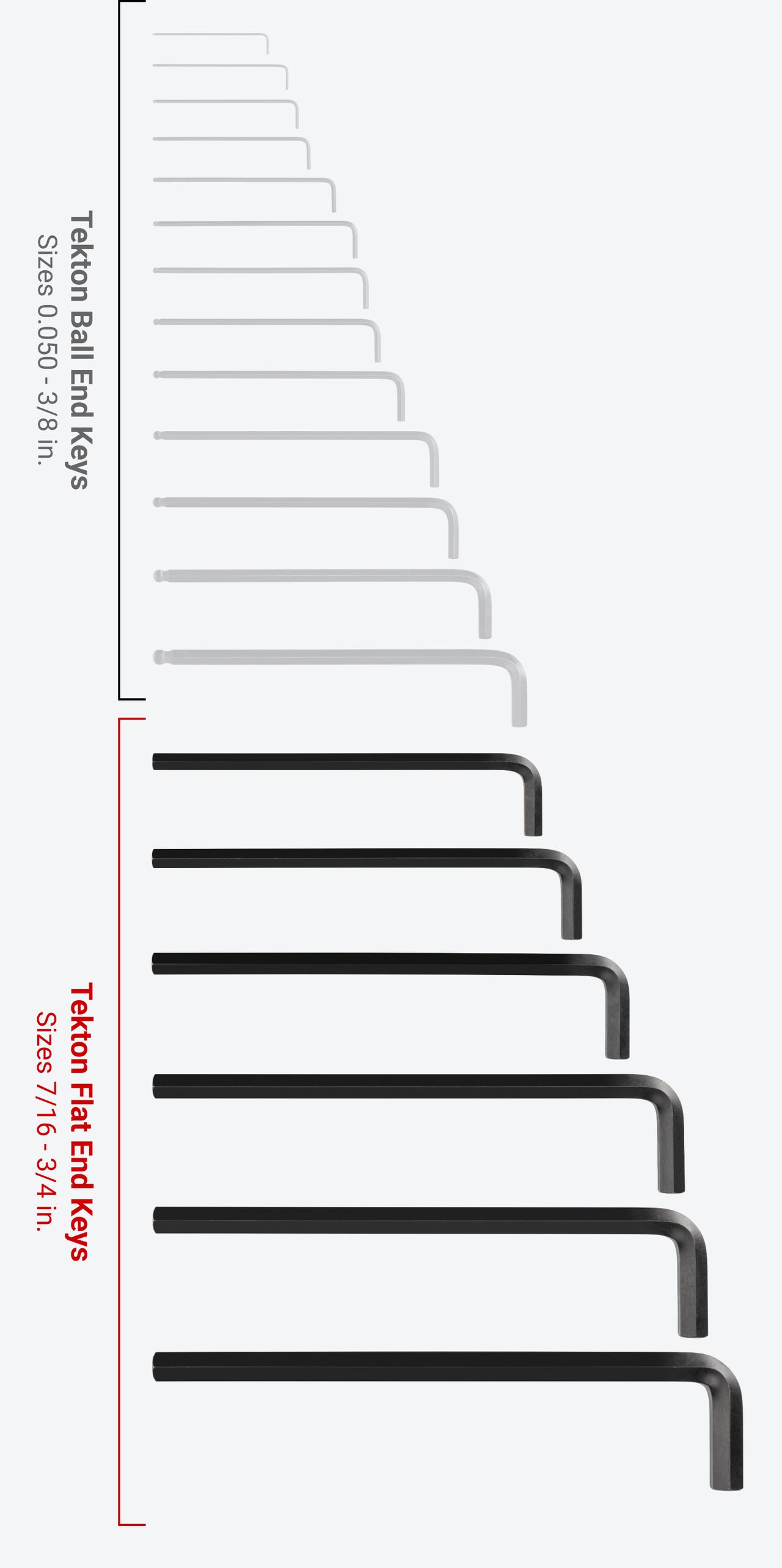 6-Piece Large Flat End Hex L-Key Set (Inch) | TEKTON