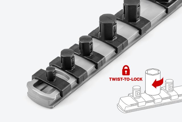 1/4, 3/8, 1/2, 3/4 Inch Drive Adapter/Reducer Set with Rail | TEKTON