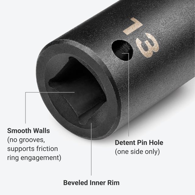 1/2 Inch Drive Hex Impact Bit Socket Set (1/4–3/4 in.) | TEKTON