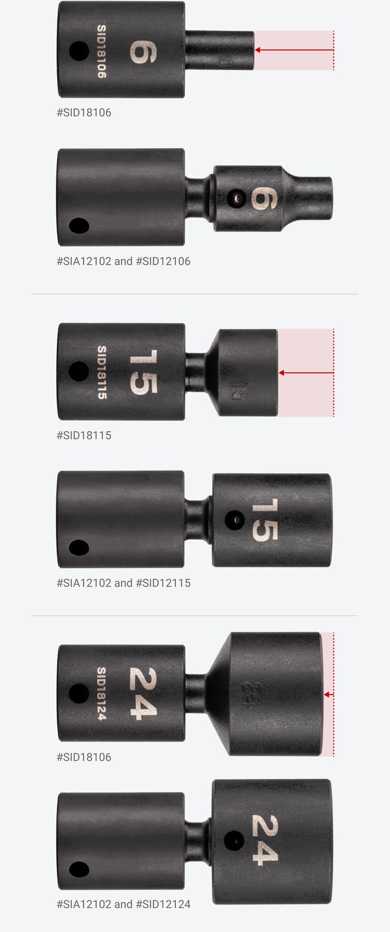 3/8 Inch Drive U-Joint Impact Socket Set (21-Piece) | TEKTON