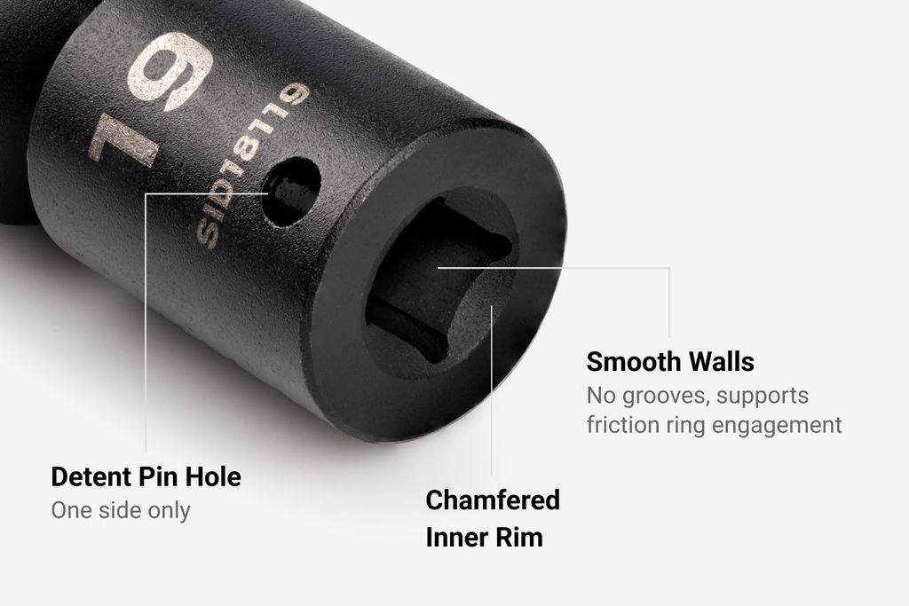 3/8 Inch Drive U-Joint Impact Socket Set with Rail (19-Piece) | TEKTON