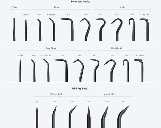 Pick, Hook, and Mini Pry Bar Set (25-Piece) | TEKTON | Made in USA