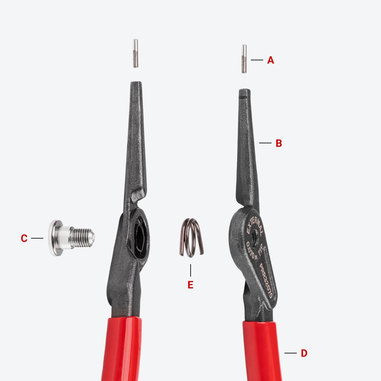 9 Inch External Retaining Ring Pliers (0.090 in. Tip) | TEKTON