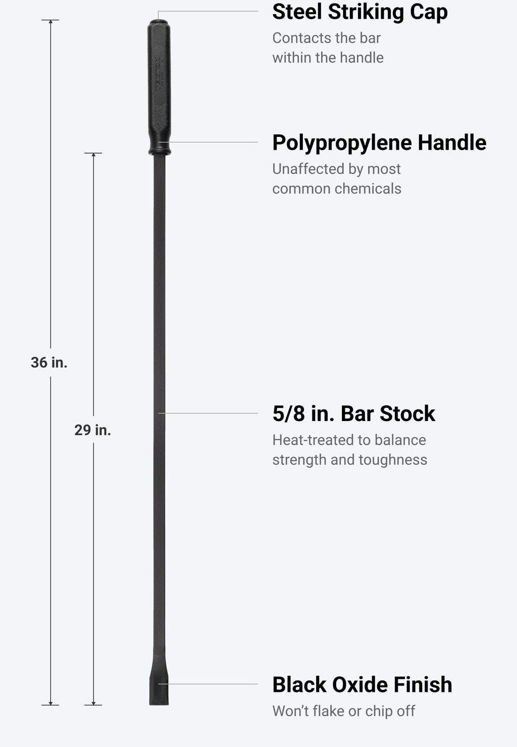 36 Inch Angled End Handled Pry Bar | TEKTON | LSQ42036