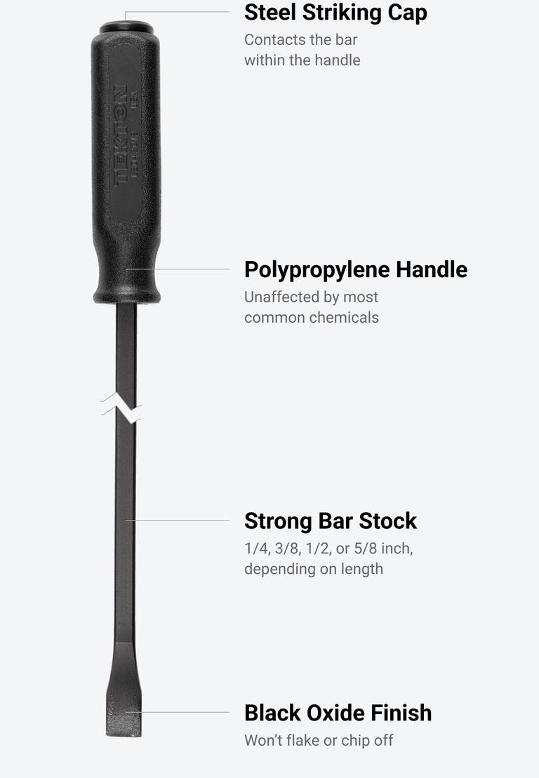 Angled End Handled Pry Bar Set with Wall Hanger (6-Piece) | TEKTON
