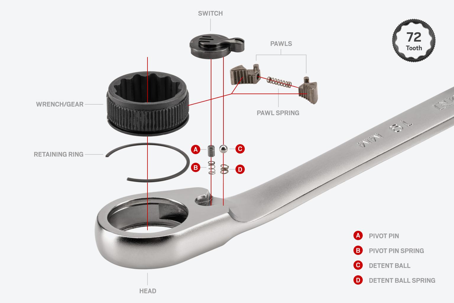 11 Piece Reversible Ratcheting Wrench Set Tekton