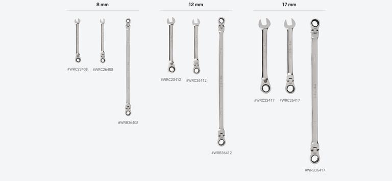 13-Piece Long Flex Ratcheting Box End Wrench Set | TEKTON