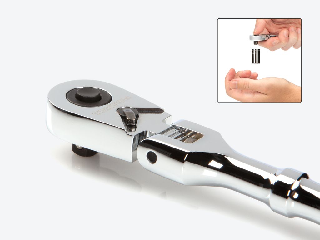 3/8 Inch Drive x 8 Inch Flex Head Quick-Release Ratchet | TEKTON | SRH31108