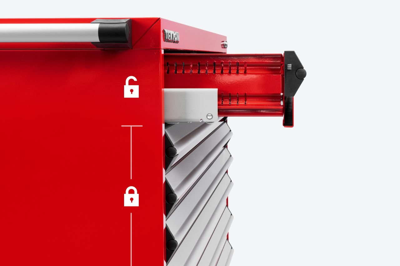 7-Drawer Tool Cabinet, Red (36 W x 27 D x 41.5 H in.) | TEKTON