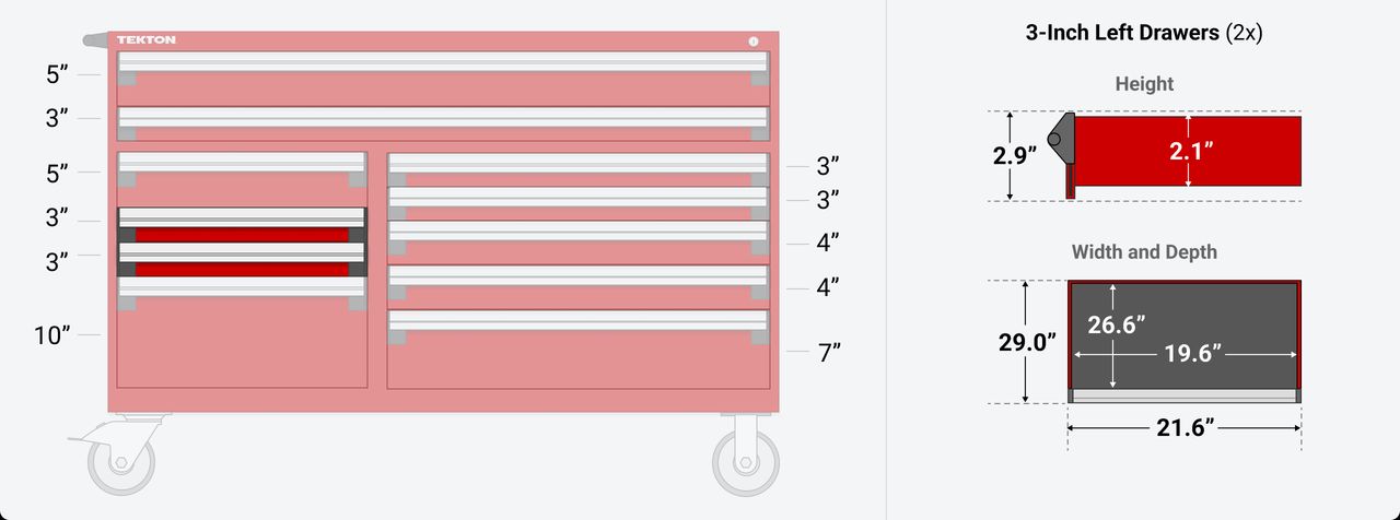 Tool Cabinet Divider Set (fits 24 x 30 in. Drawers) | TEKTON